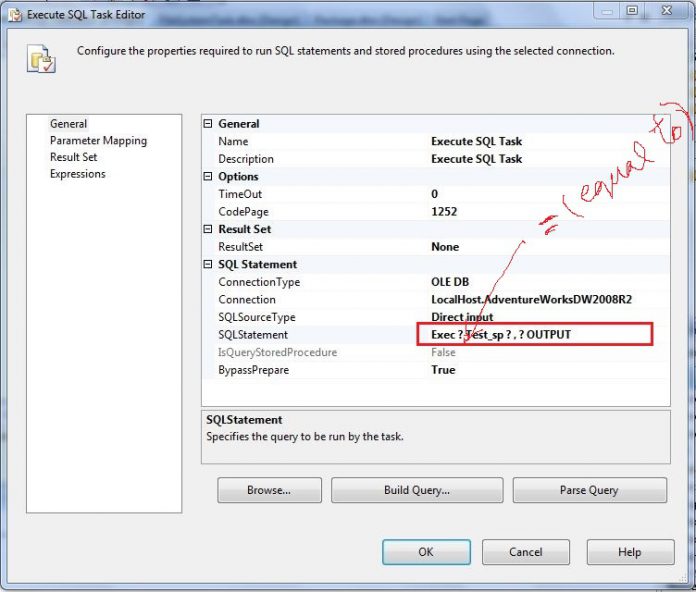 Input Output And Return Values In Ssis Execute Sql Task Msbi Guide